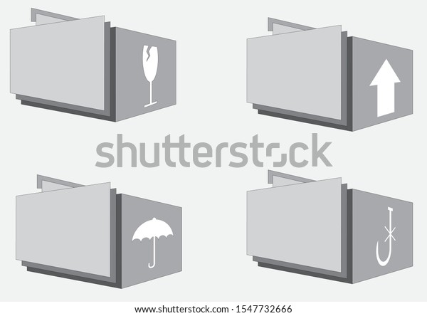 Four Boxes Marked Signs Stock Vector (Royalty Free) 1547732666 ...