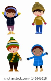 Four Boys Stock Vector (Royalty Free) 148646318 | Shutterstock