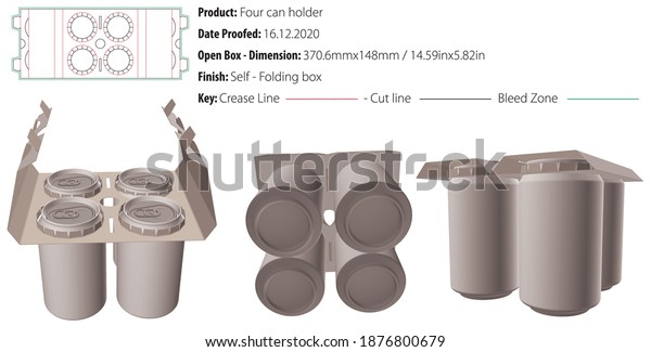 Four Cans Holder Packaging Design Template Stock Vector (Royalty Free ...