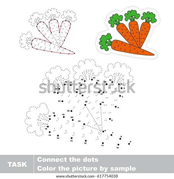 Four Carrots Dot Dot Educational Game Stock Vector (Royalty Free ...