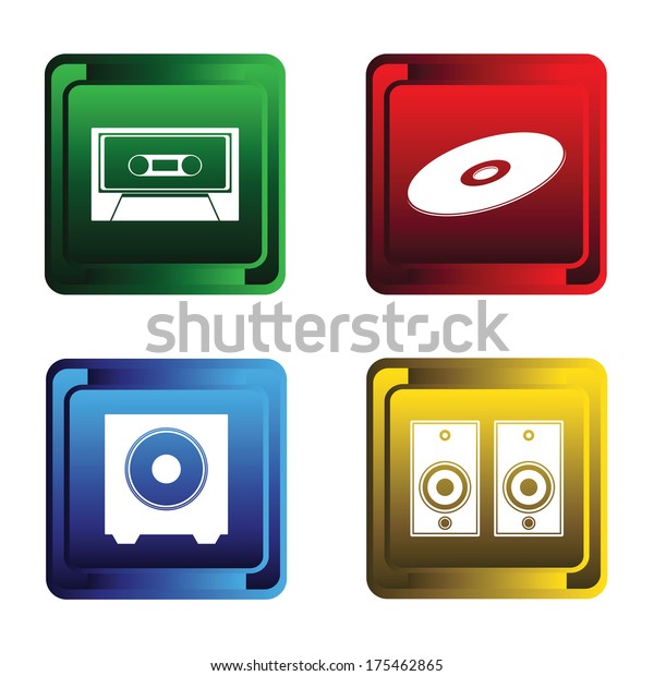 Four Color Buttons On White Background Stock Vector (Royalty Free ...