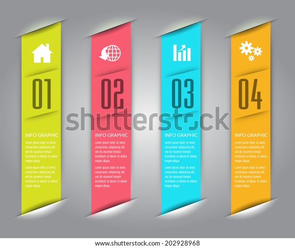 Four Color Text Box Website Numbers Stock Vector (Royalty Free ...