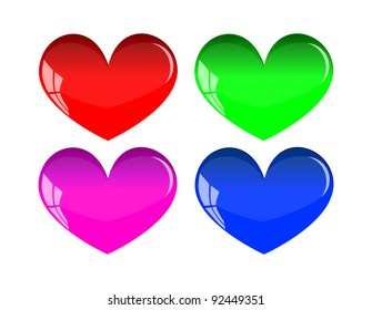Set Colored Hearts Stock Vector (Royalty Free) 112363634