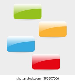 Four Color Web Glossy Empty Icons Stock Vector (Royalty Free) 393307006 ...