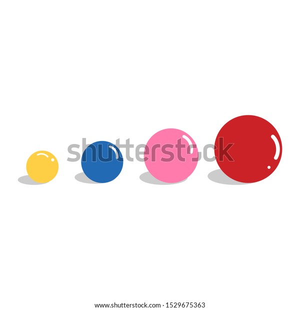 Four Colored Balls Illustration White Background: เวกเตอร์สต็อก (ปลอด ...