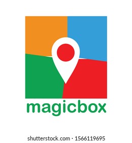 Four Colored Box Negative Space Location Stock Vector (Royalty Free ...
