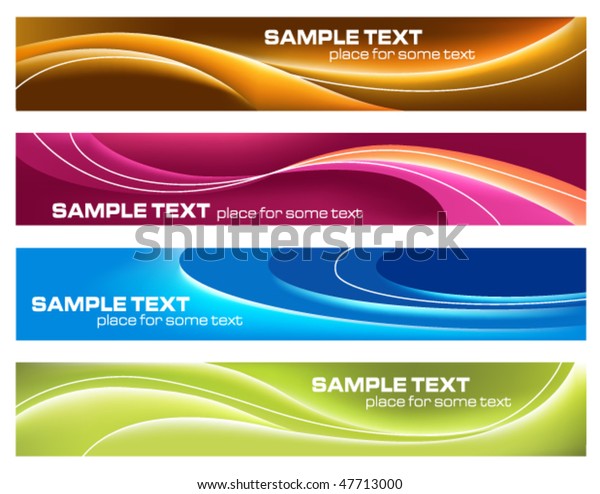 Four Colorful Banners Print Web Usage Stock Vector (Royalty Free ...