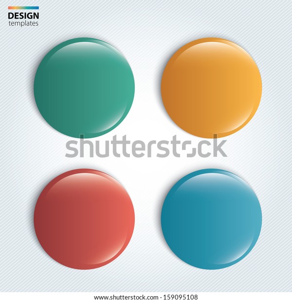 Four Colorful Glossy Badge Vector Stock Vector (Royalty Free) 159095108 ...