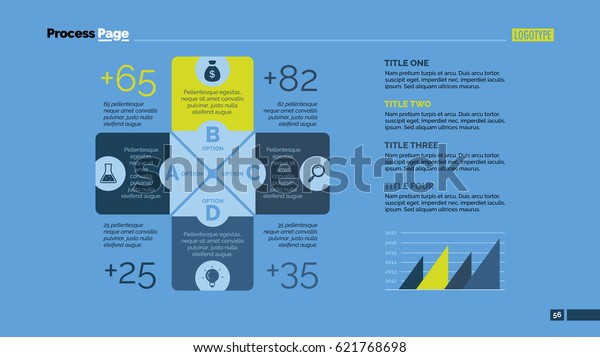 Four Cross Sides Chart Slide Template: vector de stock (libre de ...