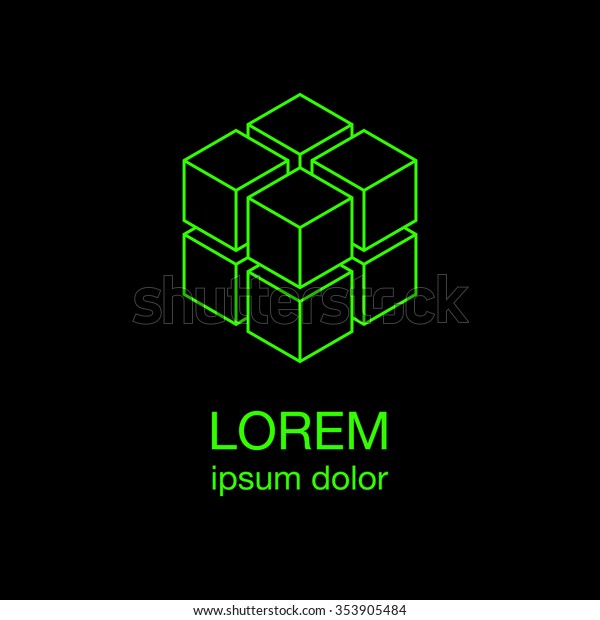 Four Cubes Simple Logo Concept Vector Stock Vector (Royalty Free) 353905484