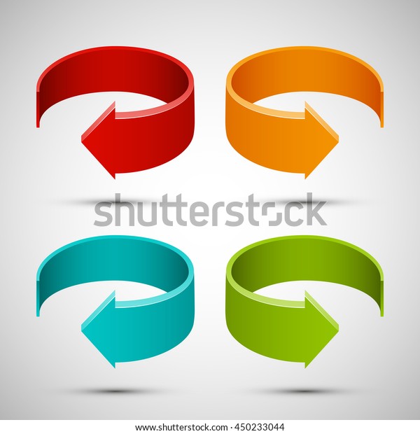 Four Curved Arrow 4 Direction Banner Stock Vector (Royalty Free ...