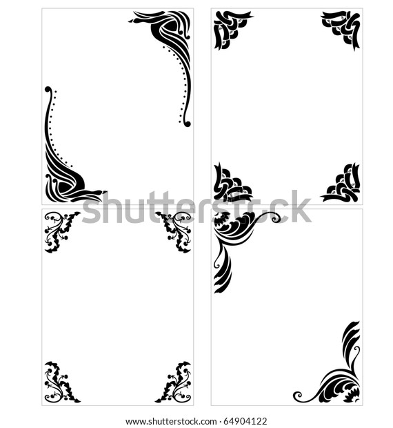 Four Decorative Frame Organic Shape Classic Stock Vector (Royalty Free ...