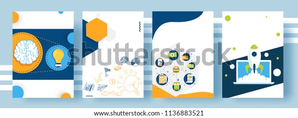 Four Different Style Cover Page Design Stock Vector (Royalty Free ...