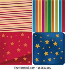 Four Different Textures Stripes Stars Present Stock Vector (Royalty ...