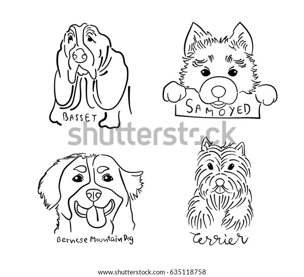 Four Dog Breeds Logo Set Stock Vector (Royalty Free) 635118758 ...