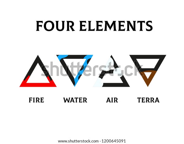 Four Elements Alchemical Symbols Fire Water Stock Vector (Royalty Free ...