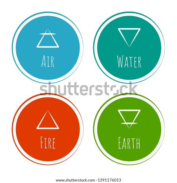 Four Elements Fire Water Air Earth Stock Vector (Royalty Free ...