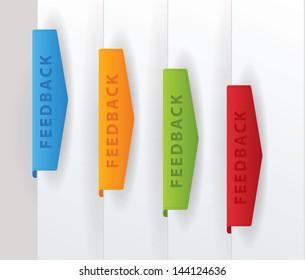 Four Feedback Buttons Colorfully Ribbons Modern Stock Vector (Royalty ...