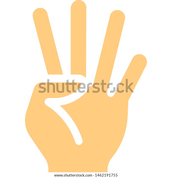 Four Fingers Hand Gesture Front Hand Stock Vector (Royalty Free ...