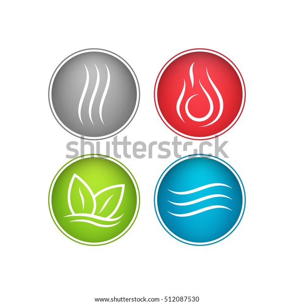 Four Forces Elements Water Fire Earth Stock Vector (Royalty Free ...