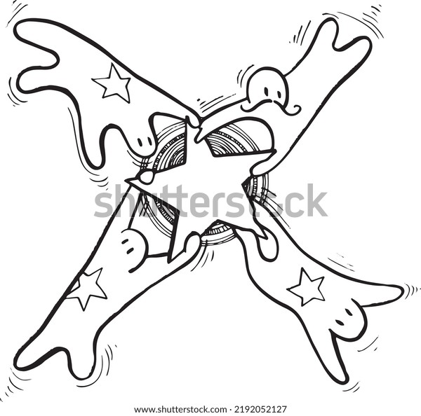 Four Generic Figures Holding On Star Stock Vector (Royalty Free ...