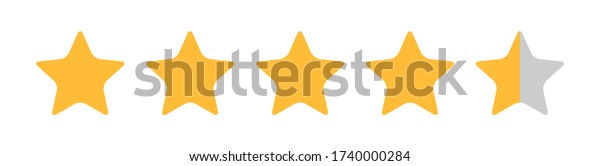 Four Half Stars Customer Quality Symbol Stock Vector (Royalty Free ...