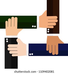 Four Hands Together Team Work Stock Vector (Royalty Free) 1109402081 ...