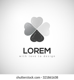 Four Heart Logo Concept Vector Symbol Stock Vector (Royalty Free ...