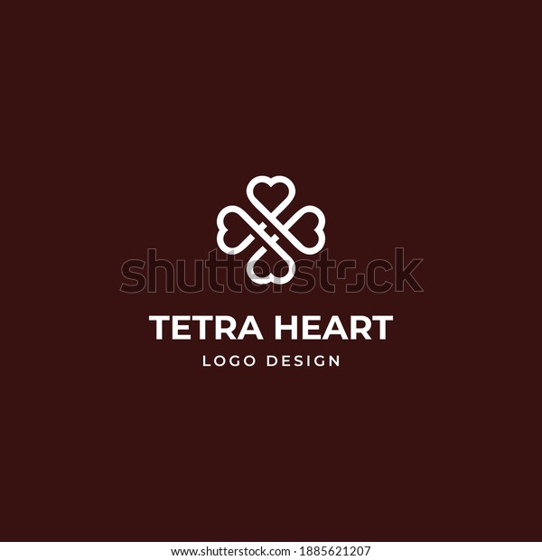 Four Heart Logo Line Vector Medical Stock Vector (Royalty Free ...