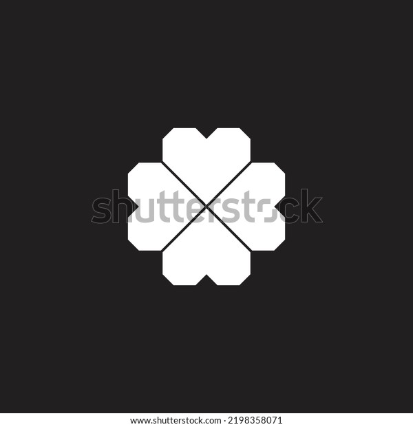 Four Hearts Square Geometric Symbol Simple Stock Vector (Royalty Free ...