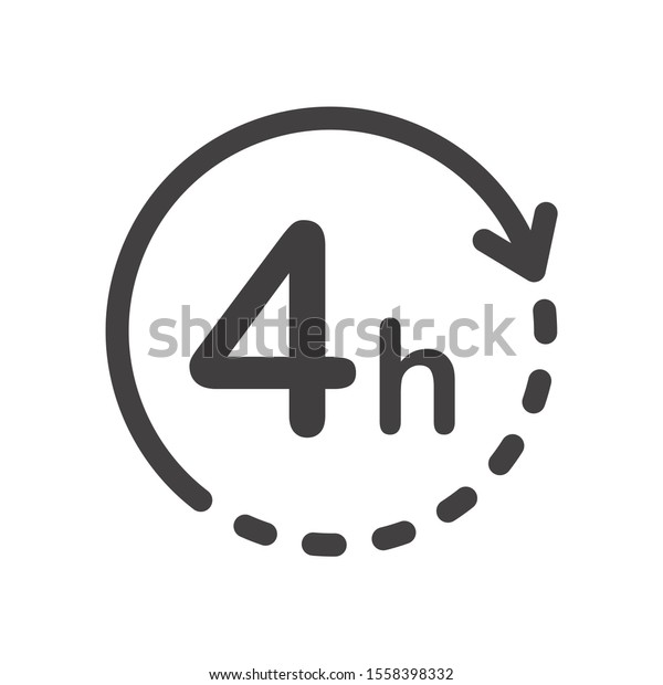 Four Hours Round Icon Arrow Black Stock Vector (Royalty Free ...