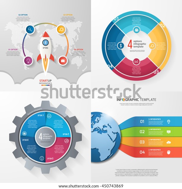 Four Infographic Templates 4 Steps Options Stock Vector (Royalty Free ...