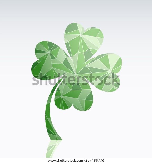 Four Leaf Clover Symbol Luck Emblem Stock Vector (Royalty Free ...
