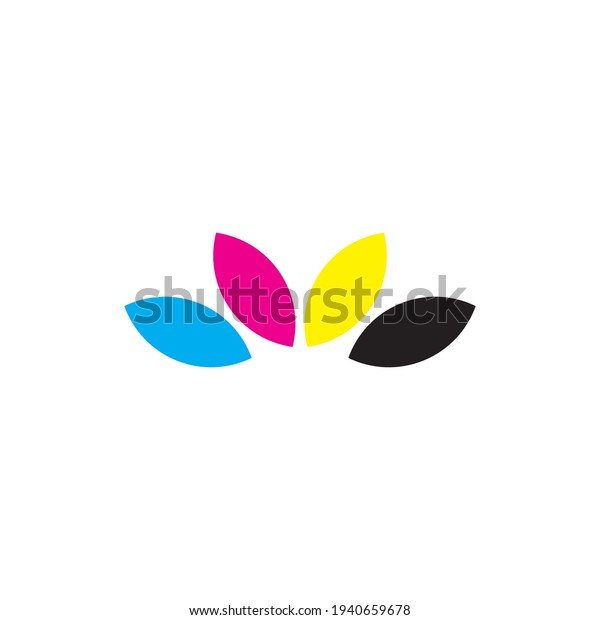 Four Leaf Cmyk Color Logo Design Stock Vector (Royalty Free) 1940659678 ...