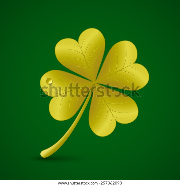 Four Leaf Golden Clover Vector Illustration Stock Vector (Royalty Free ...