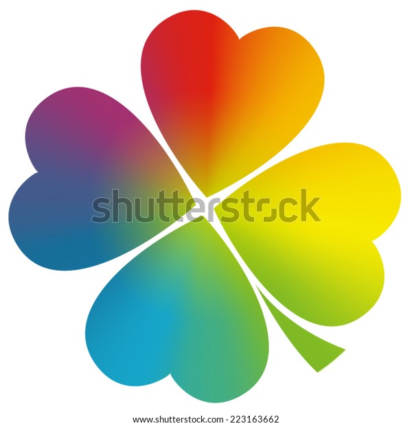 Four Leaved Clover Circular Rainbow Gradient Stock Vector (Royalty Free ...