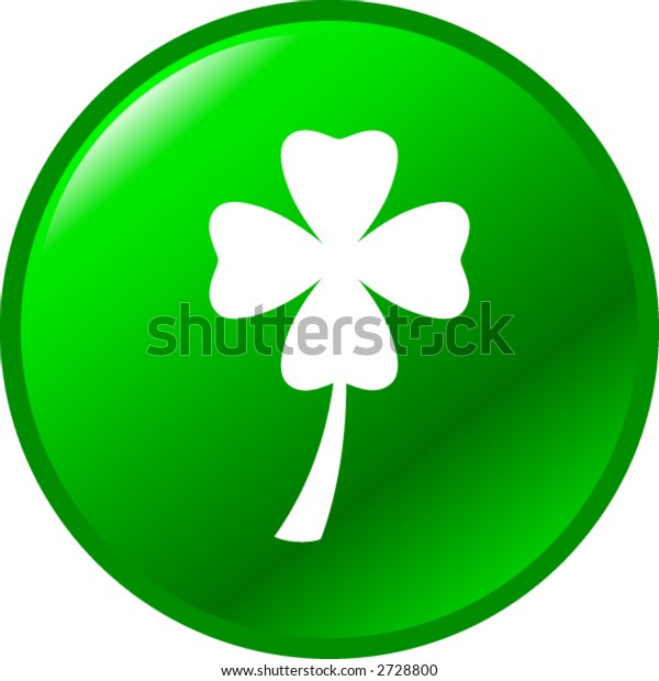 Four Leaves Clover Shamrock Button Stock Vector (Royalty Free) 2728800