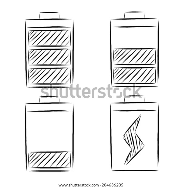 Four Level Battery Energy Cartoon Vector Stock Vector (Royalty Free ...