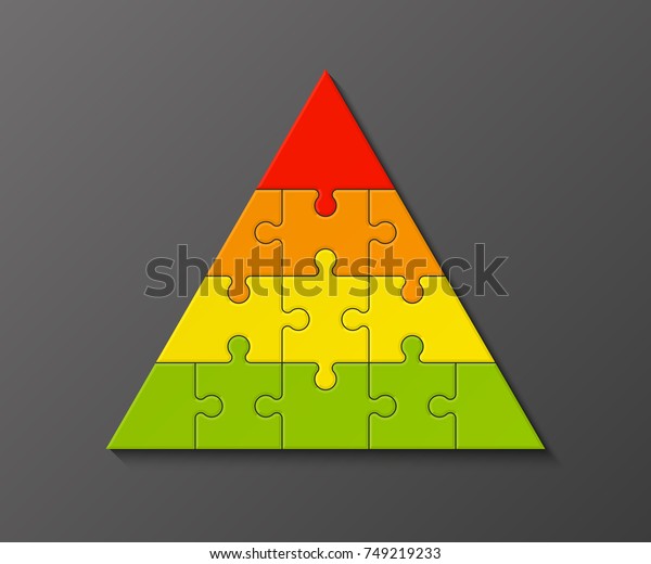 Four Levels Color Pyramid Puzzle Presentation Stock Vector (Royalty ...