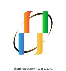 Four Line Logo Colorful Gradient Circle Stock Vector (Royalty Free ...