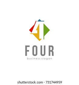 Four Logo Numbercolorful Logo Vector Stock Vector (Royalty Free ...