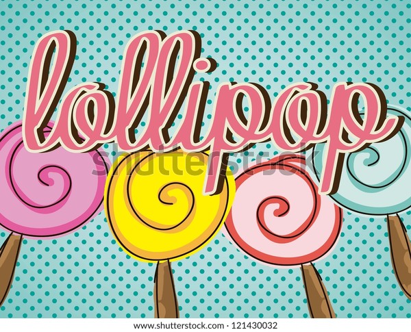 Four Lollipop Sweets Set On Vintage Stock Vector (Royalty Free ...