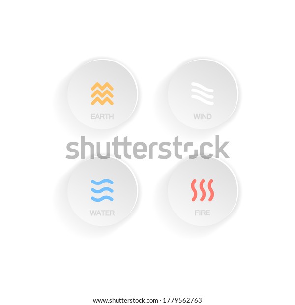 Four Natural Elements Icon Ine Symbols Stock Vector (Royalty Free ...
