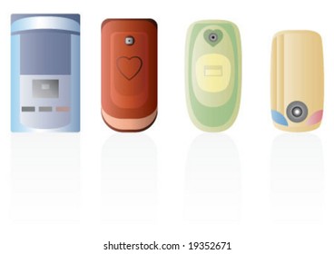 Four New Model Cell Phone Stock Vector (Royalty Free) 19352671 ...