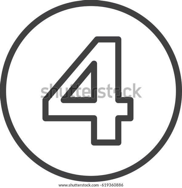Four Number 4 Line Icon Linear Stock Vector (Royalty Free) 619360886 ...