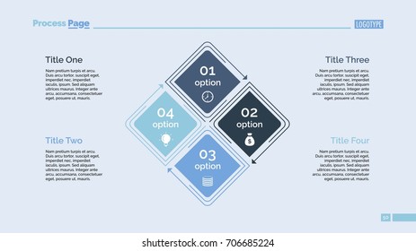 Four Options Diagram Slide Template: vector de stock (libre de regalías ...