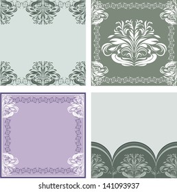 Four Ornamental Elements Design Frames Borders Stock Vector (Royalty ...