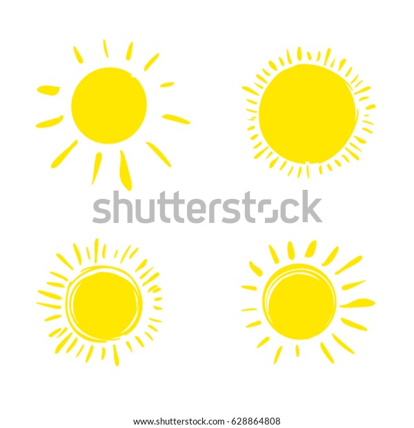 Four Painted Sun Vector Set Solar Stock Vector (Royalty Free) 628864808 ...