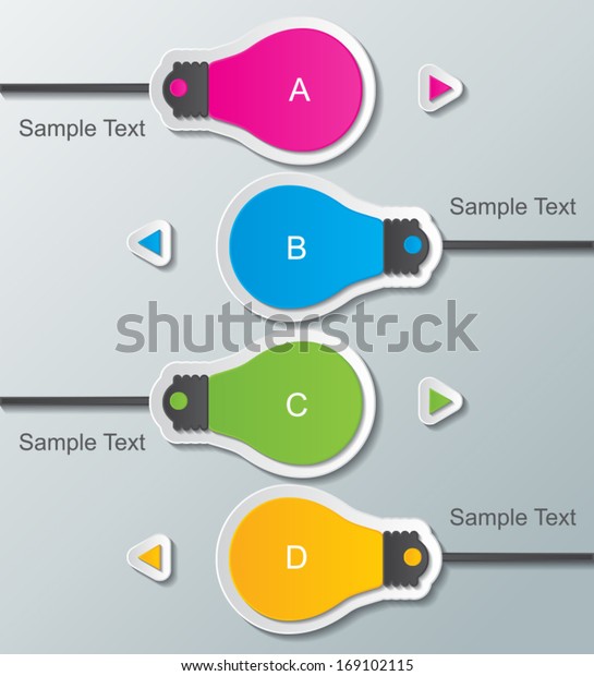 Four Paper Light Bulb Signs On Stock Vector (Royalty Free) 169102115 ...