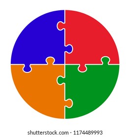 Four Part Puzzle Concept Stock Vector (Royalty Free) 1174489993 ...